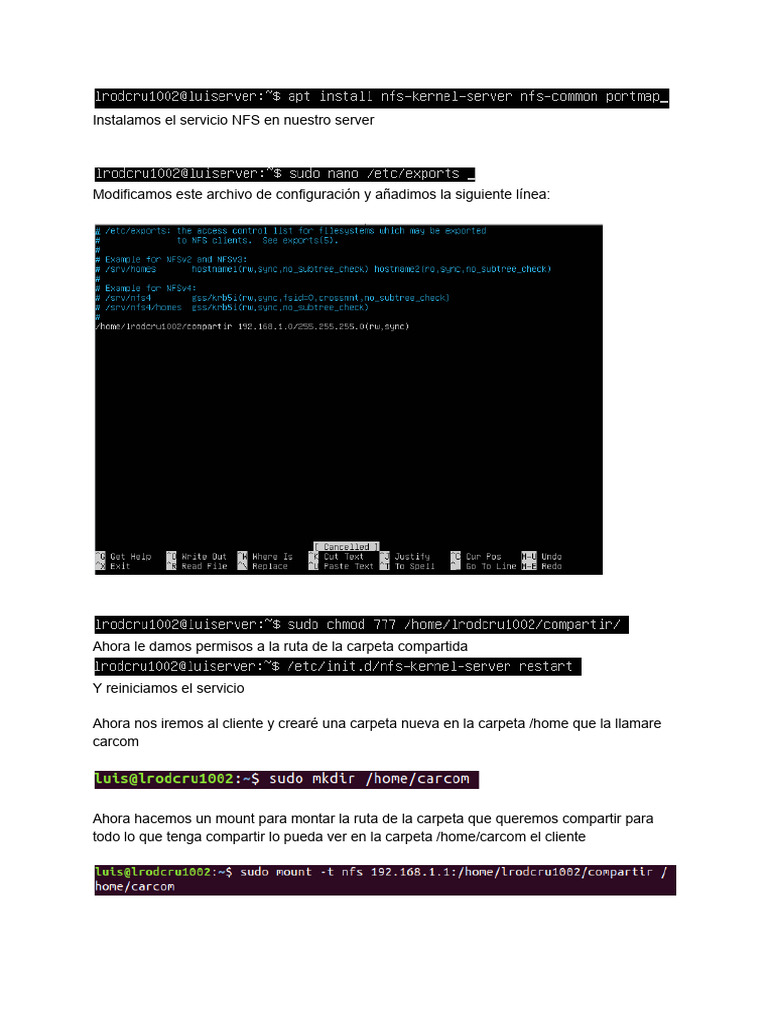Actividad Complementaria 3-U6 (NFS) | PDF