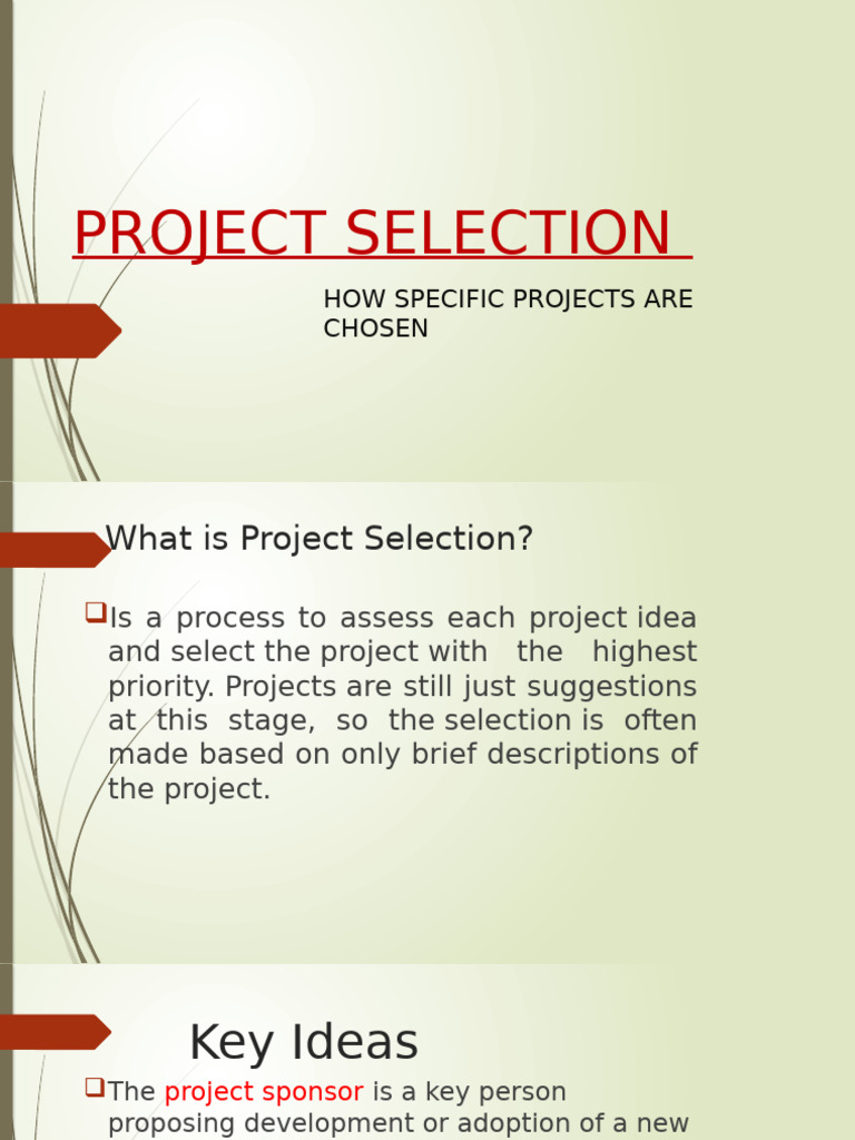 Project Selection | PDF