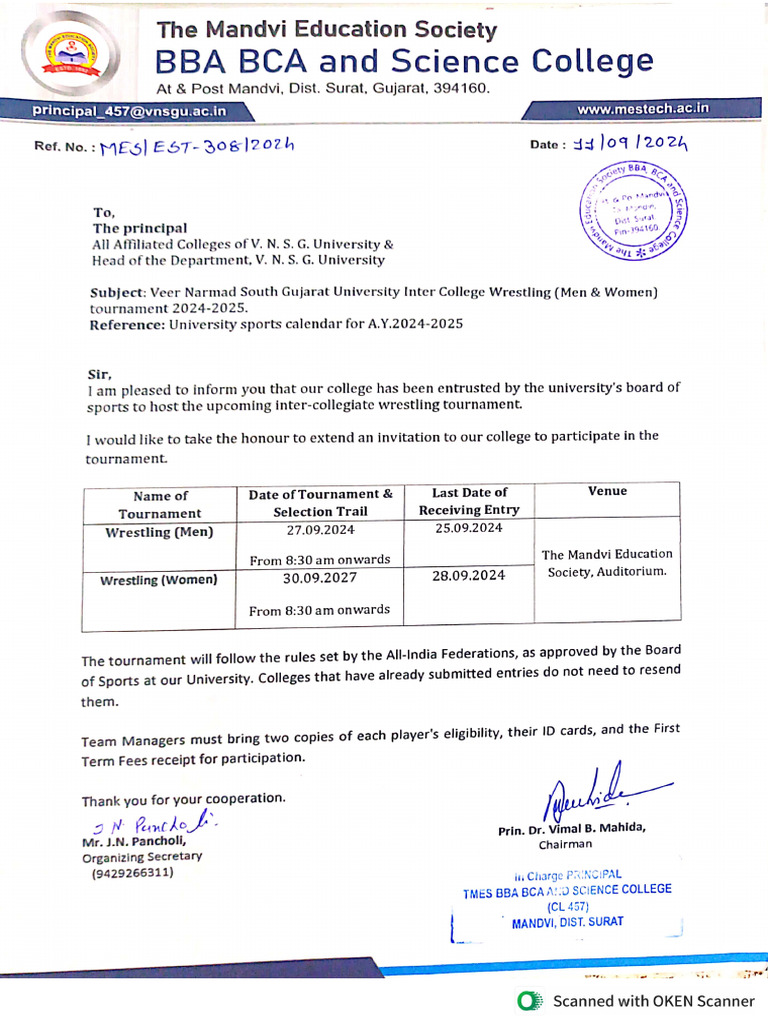 Wrestling Invention Letter | PDF