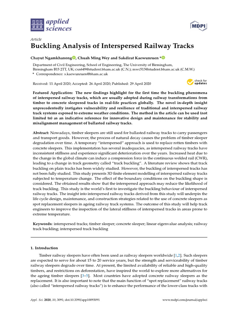 Buckling Analysis of Interspersed Railway Tracks | PDF