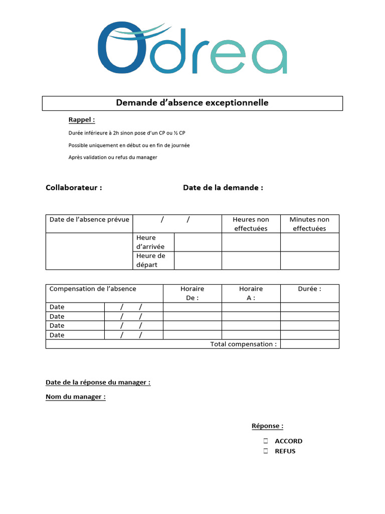 Demande d'absence exceptionnelle | PDF