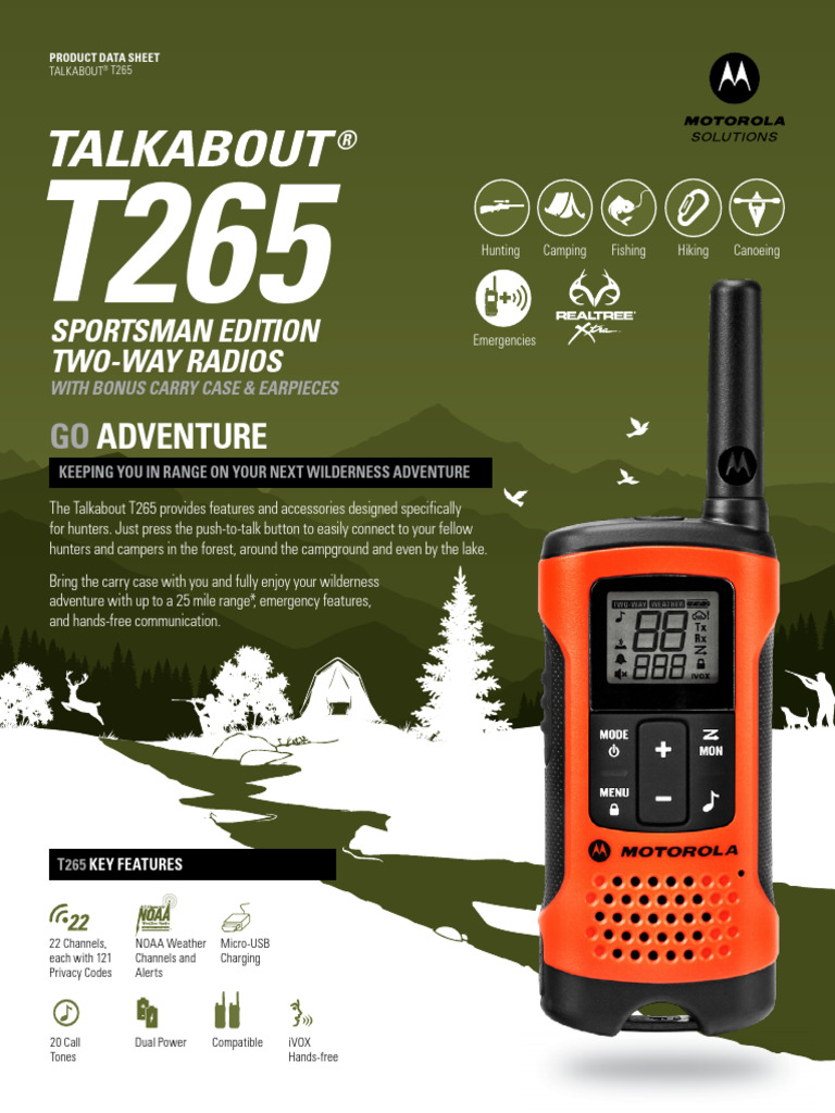 Talkabout t265 Datasheet | PDF