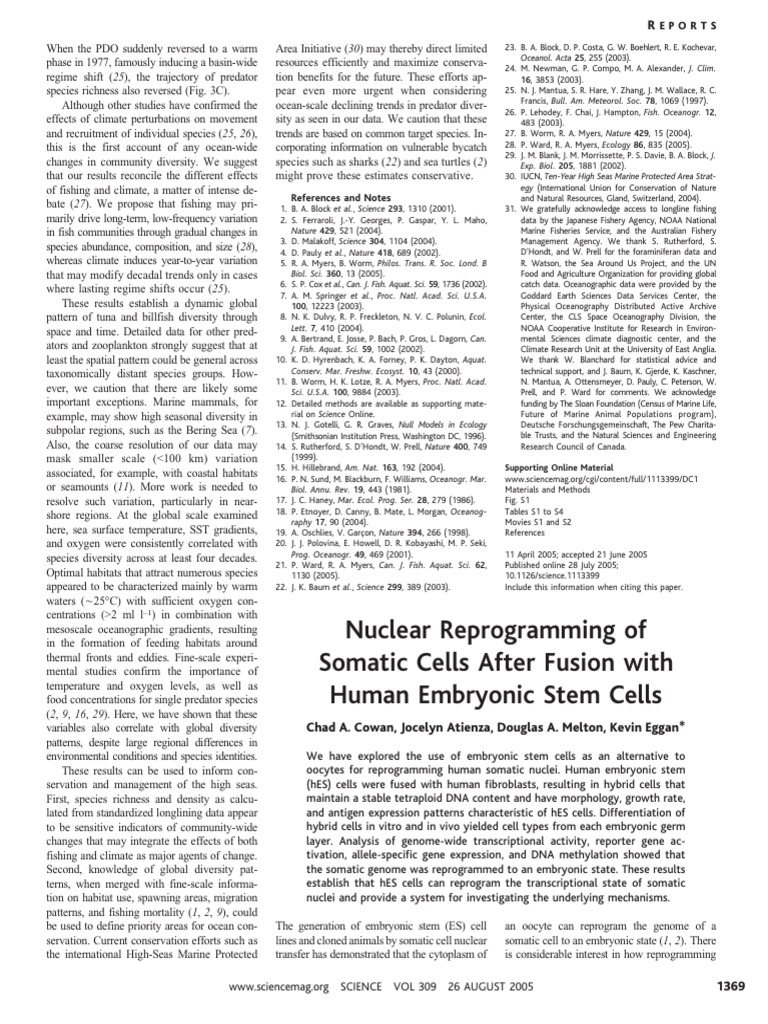 翁1 - Nuclear Reprogramming of Somatic Cells | PDF