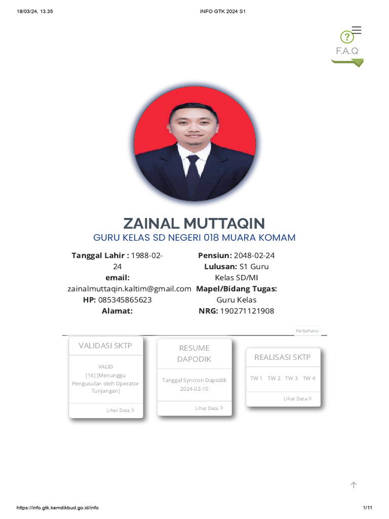 Info GTK 2024 s1 Zainal Muttaqin 2024 | PDF