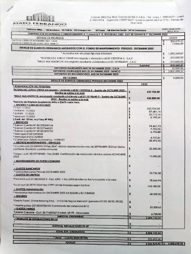 Expensas Roosvelts | PDF