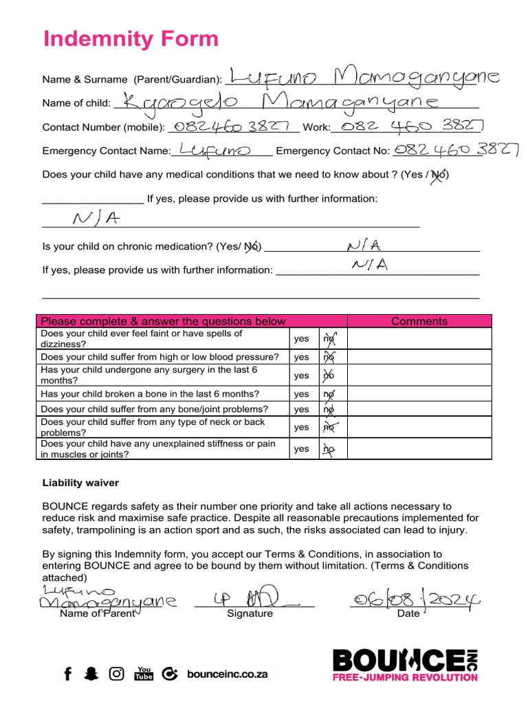 Indemnity Forms (New) | PDF