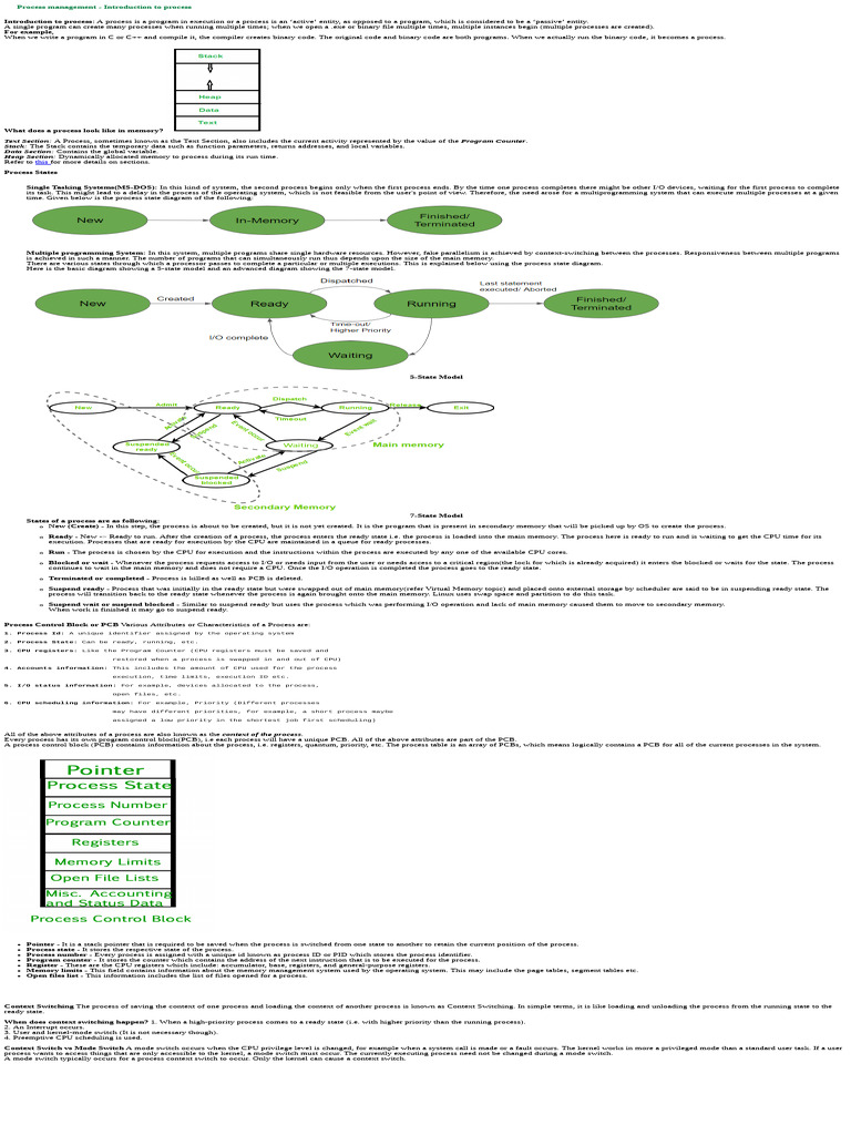 3) Process Management - Introduction To Process | PDF