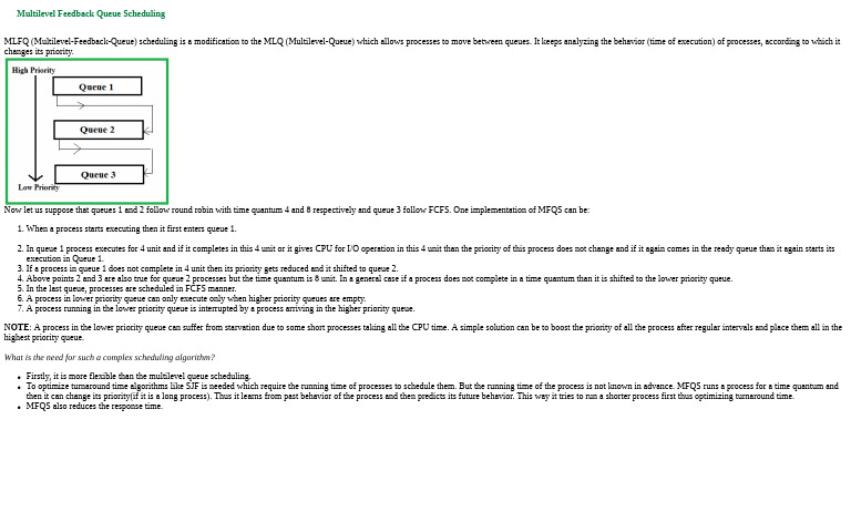 13)Multilevel Feedback Queue Scheduling | PDF