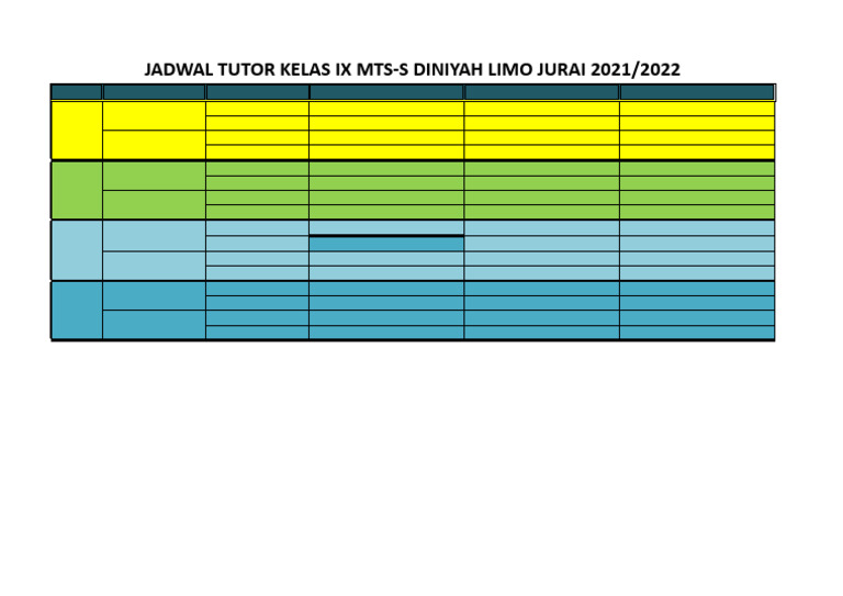Jadwal Tutor MTS 20212022 | PDF