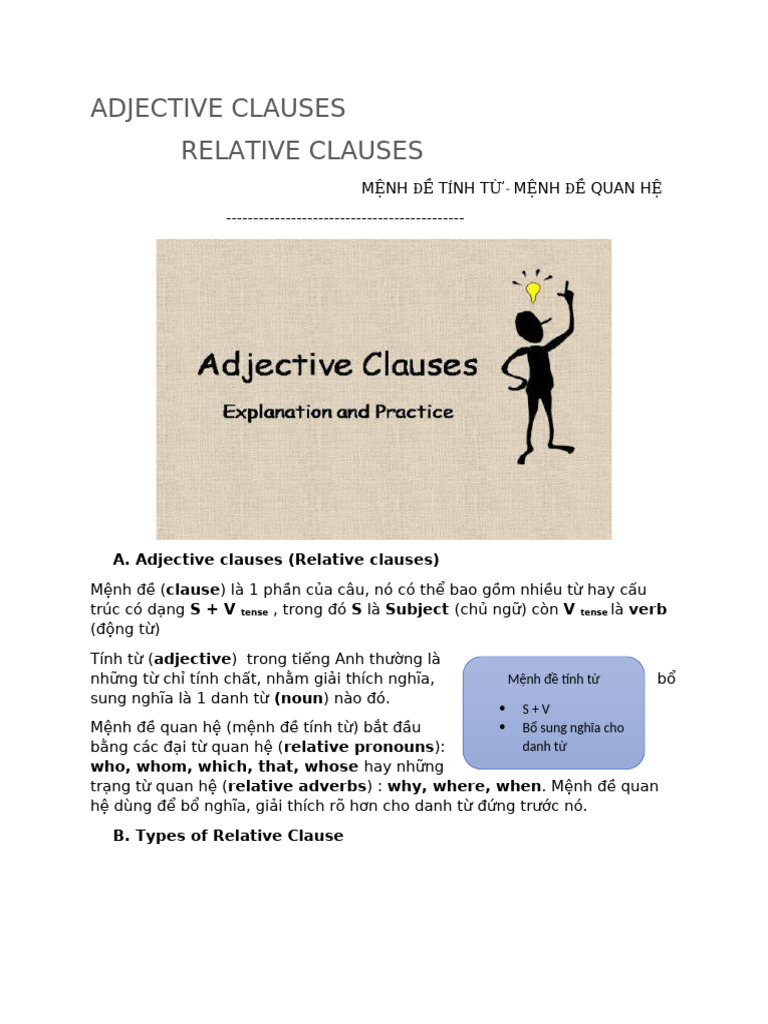 Adjective Clauses | PDF
