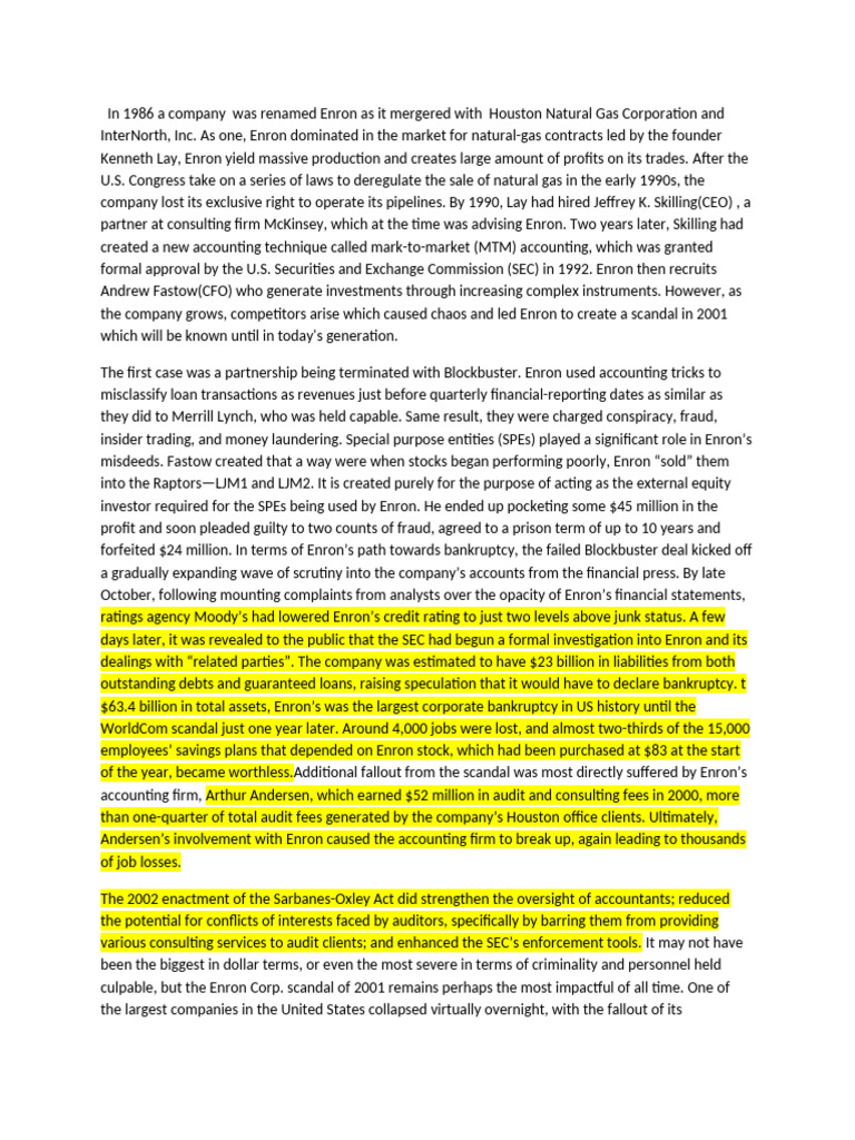 Enron Corporation Pdf