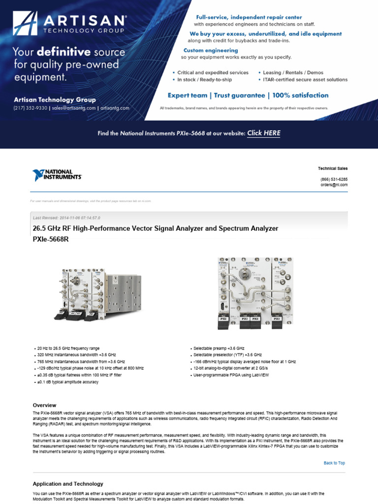 National Instruments PXIe 5668 Datasheet 2018716174154 | PDF ...