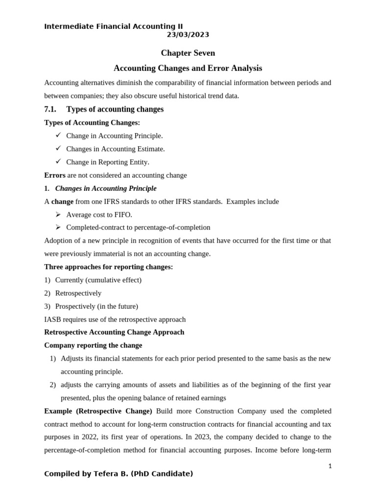 Chapter 7 Intermediate II | PDF