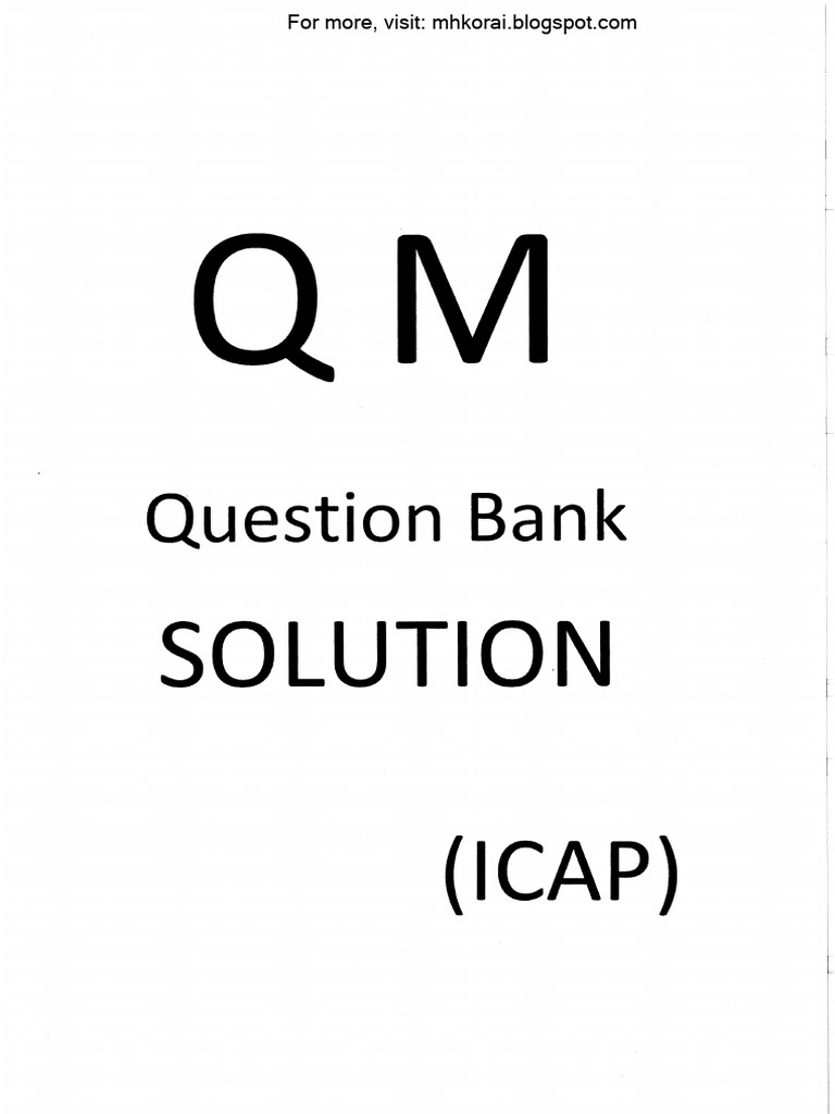 QM MCQS Solution | PDF