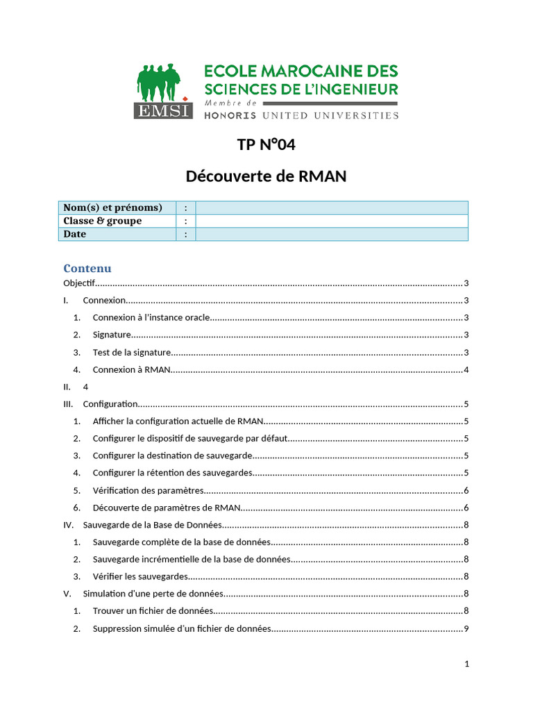 TP04- Découverte de RMAN (2) | PDF