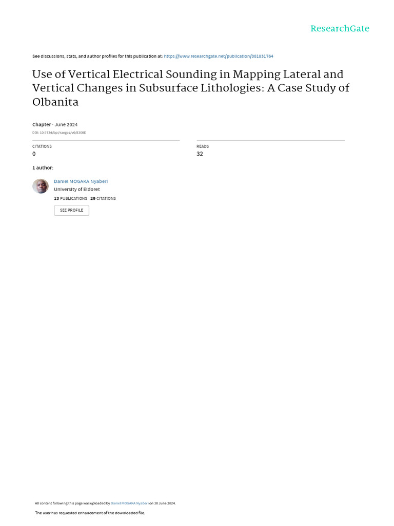 Use of Vertical Electrical Sounding in Mapping Lateral and Vertical ...