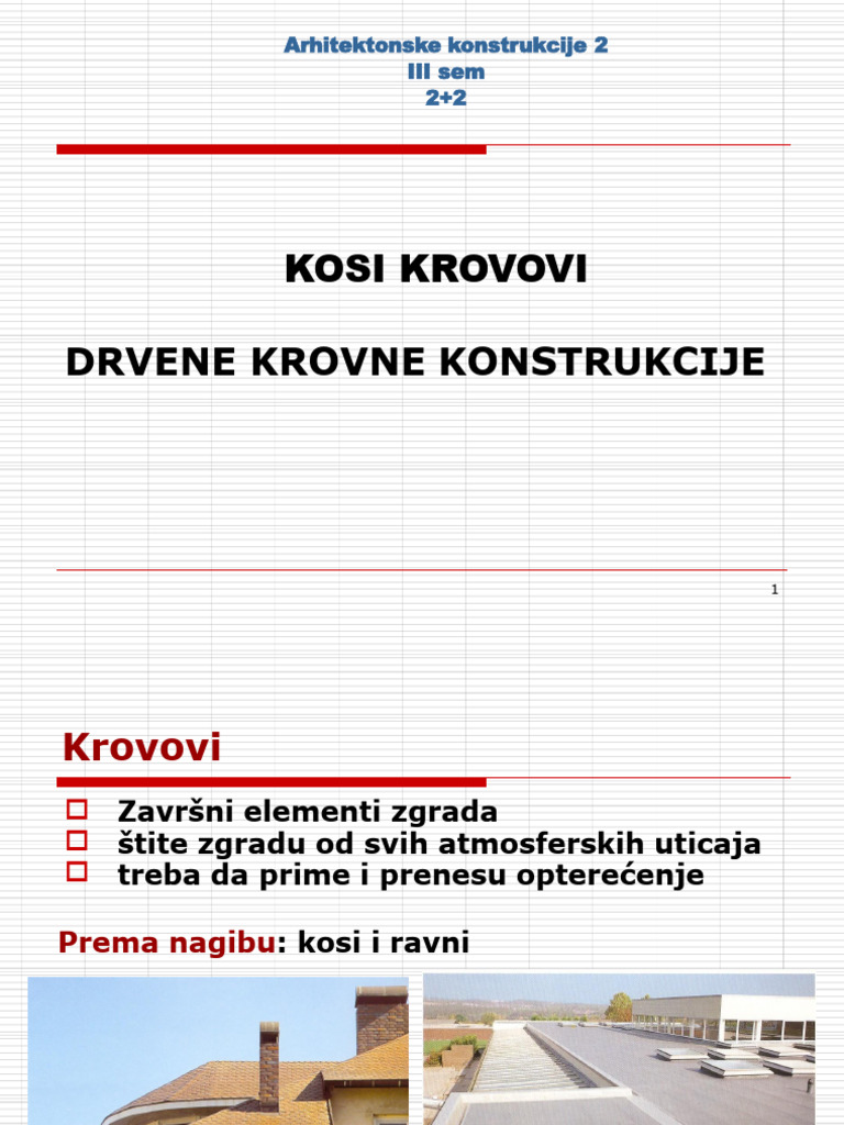 Kosi Drveni Krovovi II - Drvene Krovne Konstrukcije | PDF
