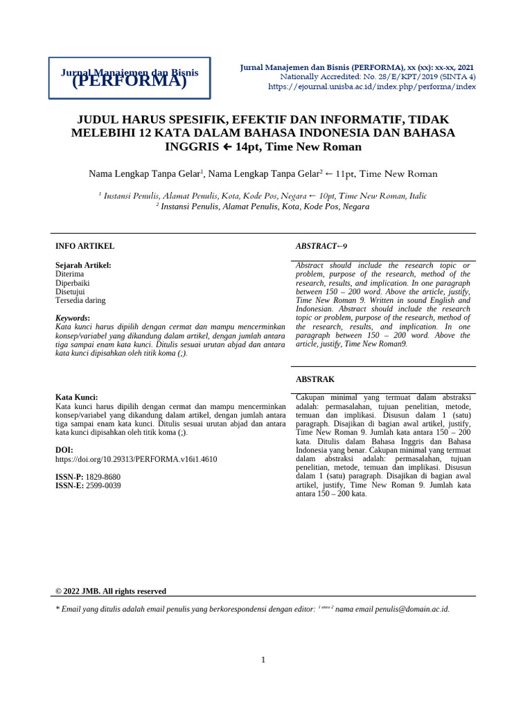 Template Performa - Baru | PDF