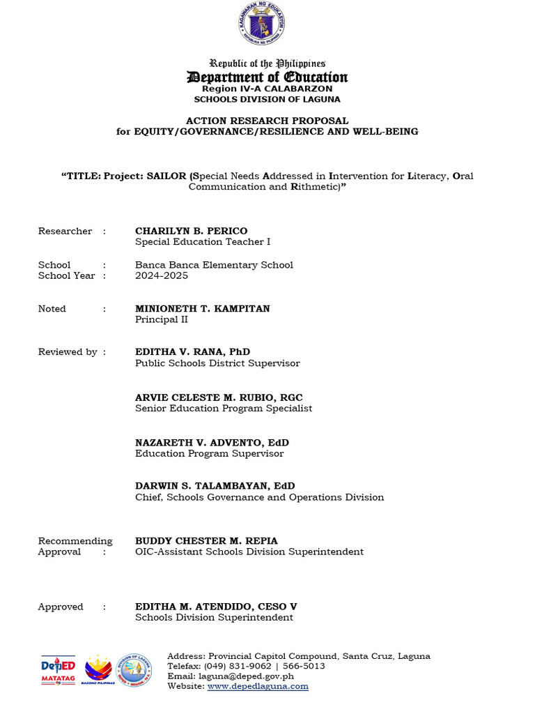 Chary-ACTION RESEARCH PROPOSAL | PDF