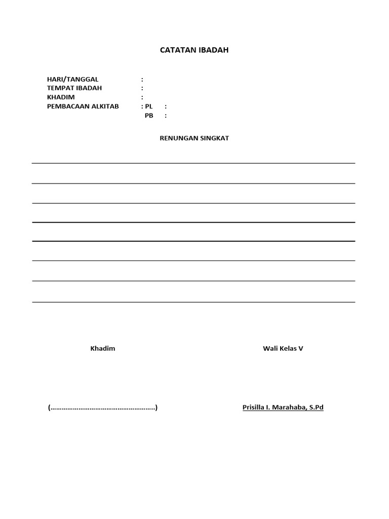 Contoh Format Recording | PDF