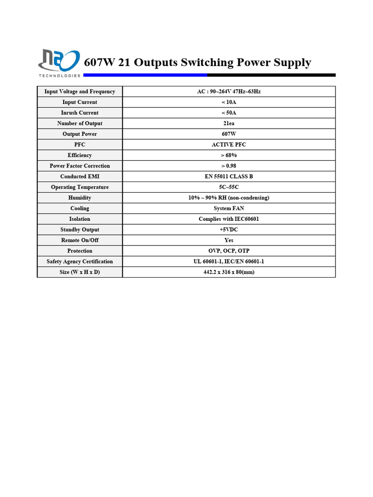607W 21 Outputs | PDF