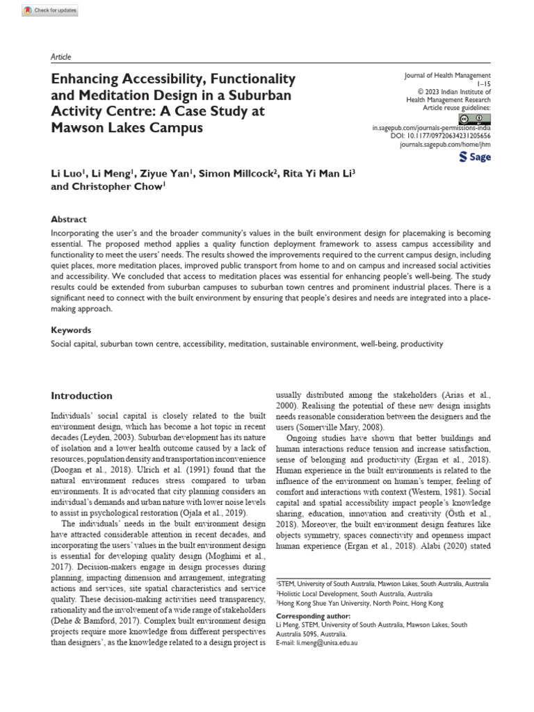 Enhancing Accessibility, Functionality and Meditation Design in A ...