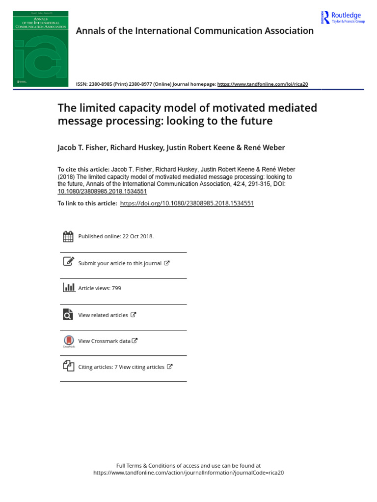 The Limited Capacity Model of Motivated Mediated Message Processing ...