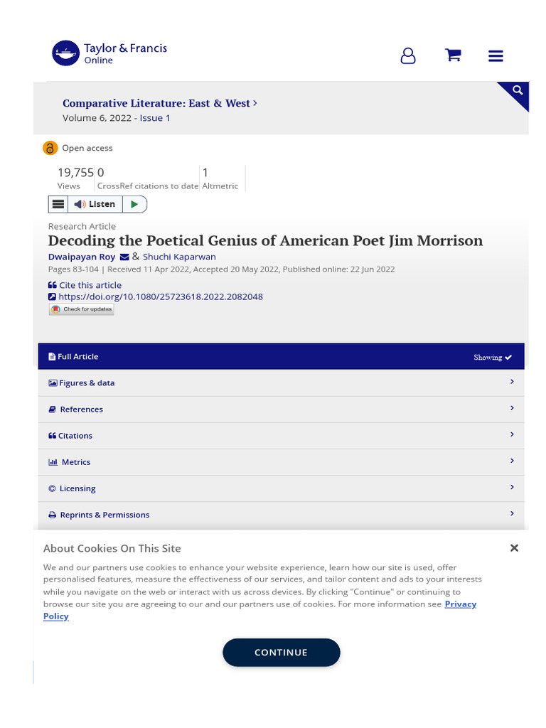 Decoding the Poetical Genius of American Poet Jim Morrison | PDF