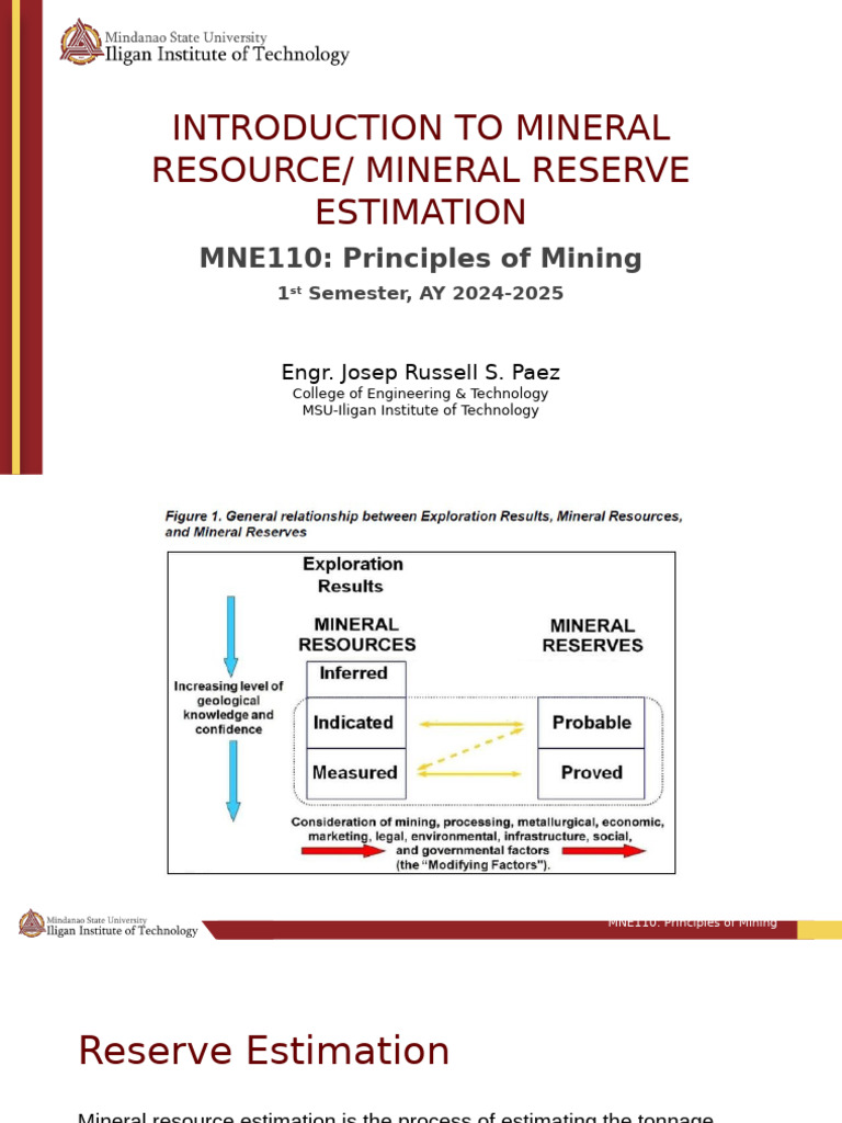 Lecture 3 Introduction To Mineral Resource | PDF