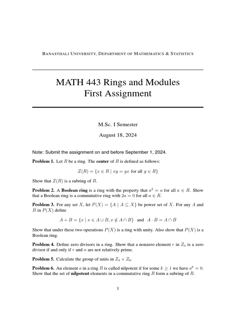 First Assignment | PDF