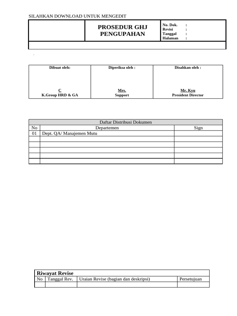 SOP Pengupahan - CKI | PDF