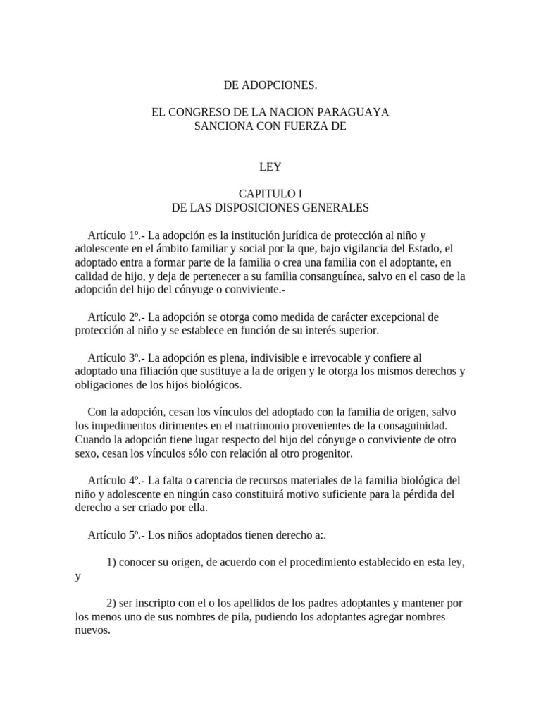 Ley de Adopciones | PDF