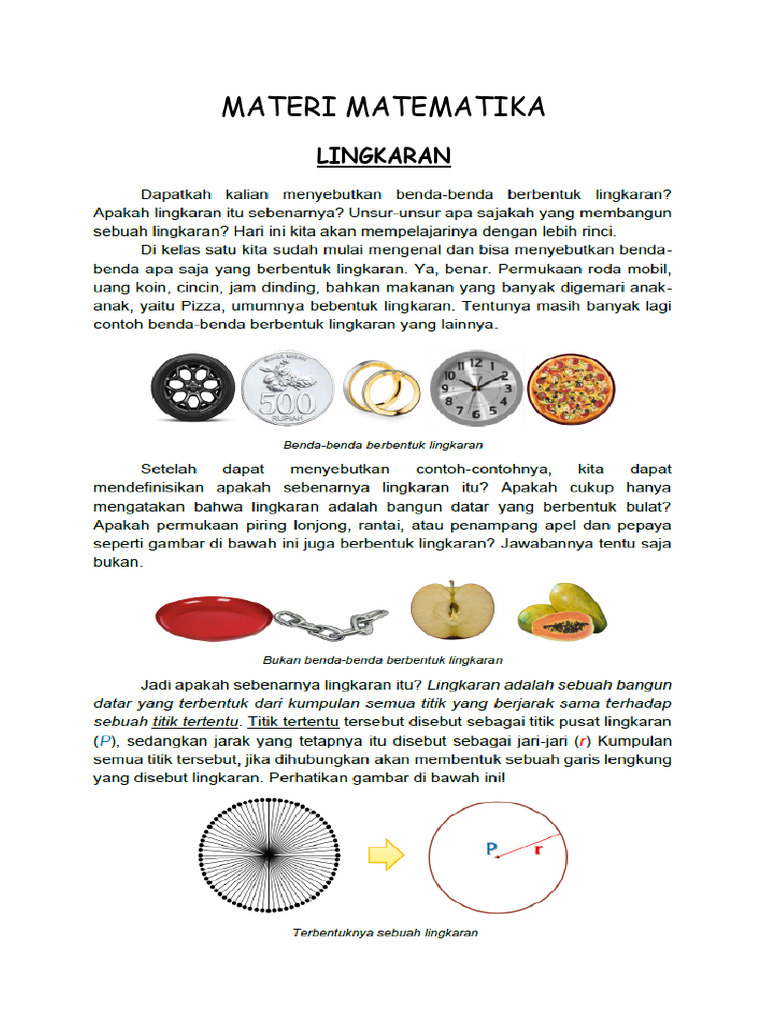 Materi Dan Soal Mtk Lingkaran | PDF
