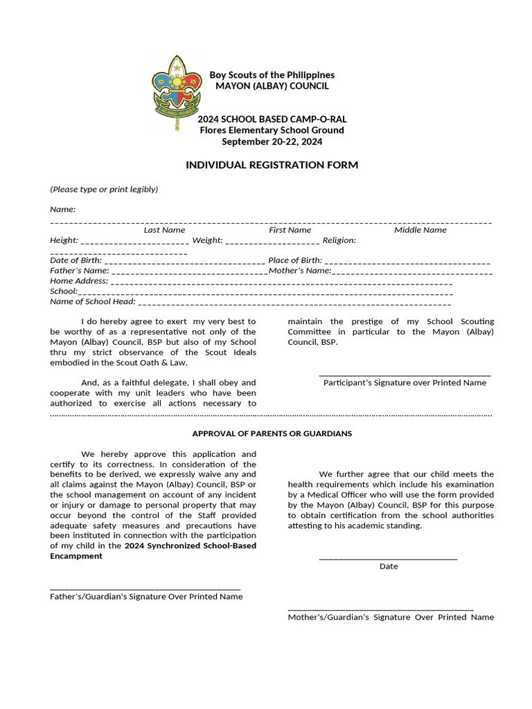 5 Reg. Form and Parents Permit | PDF