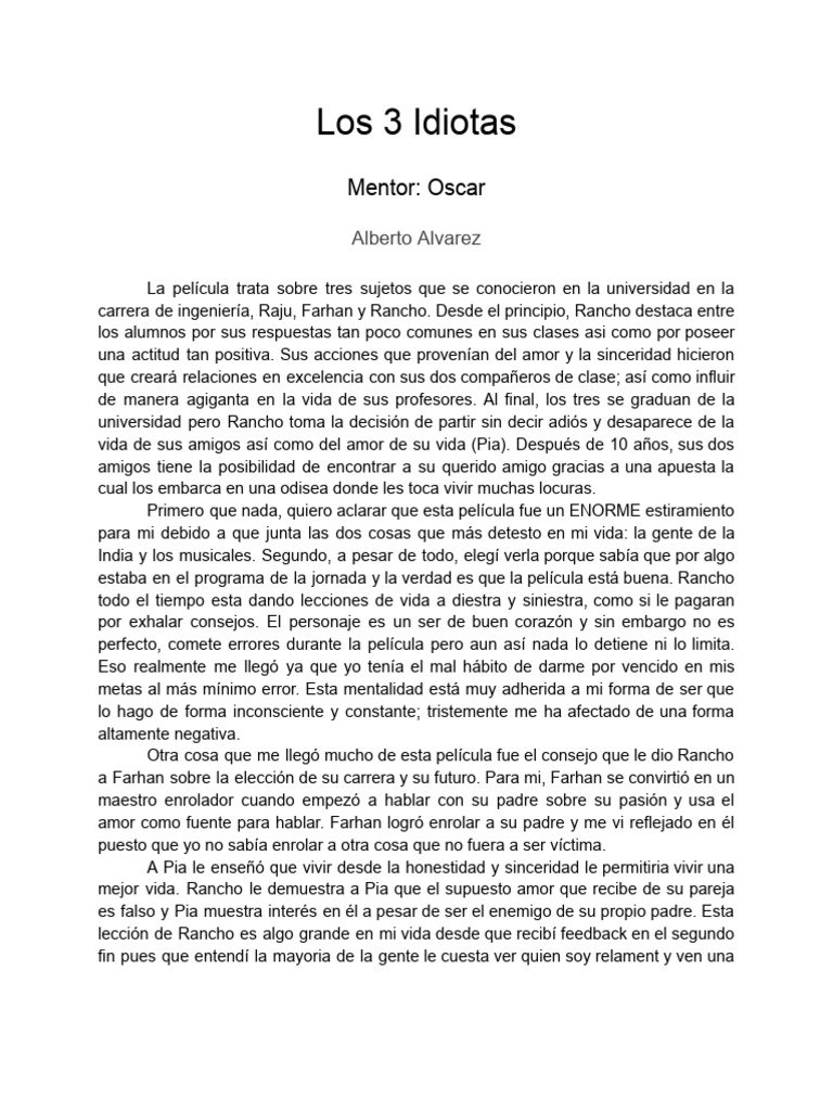 Los 3 Idiotas | PDF