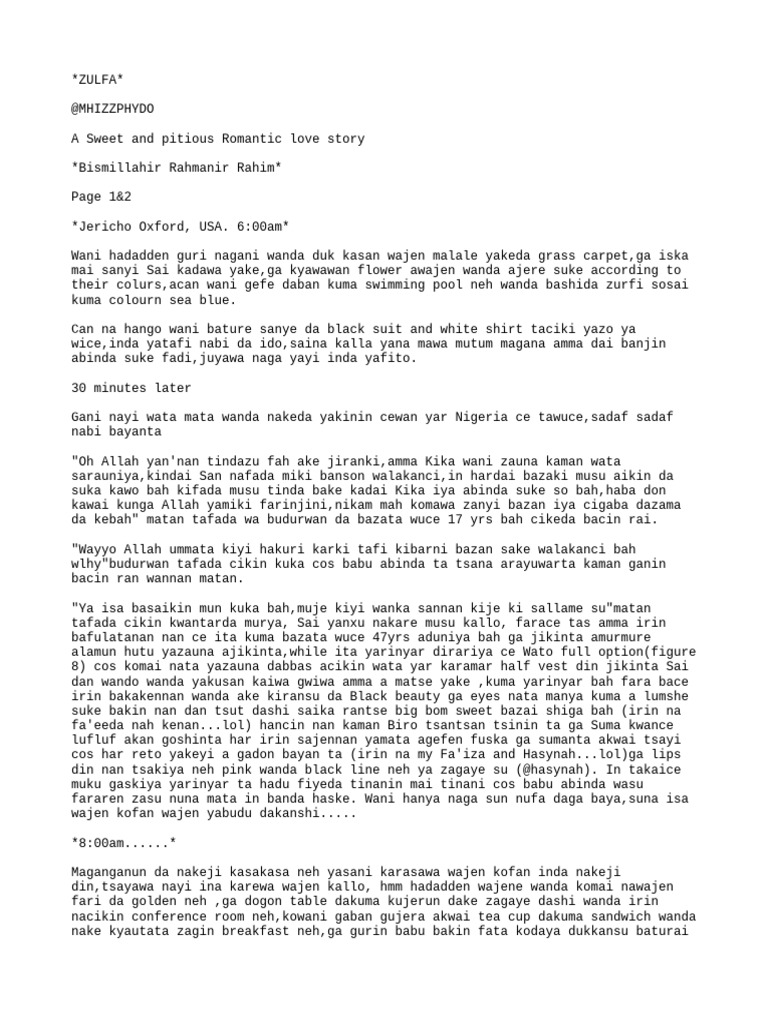 ZULFA (Complete) by Mhizzphydo | PDF