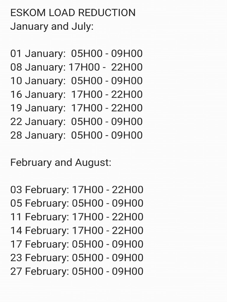 Eskom Loadreduction 240716 182416 | PDF