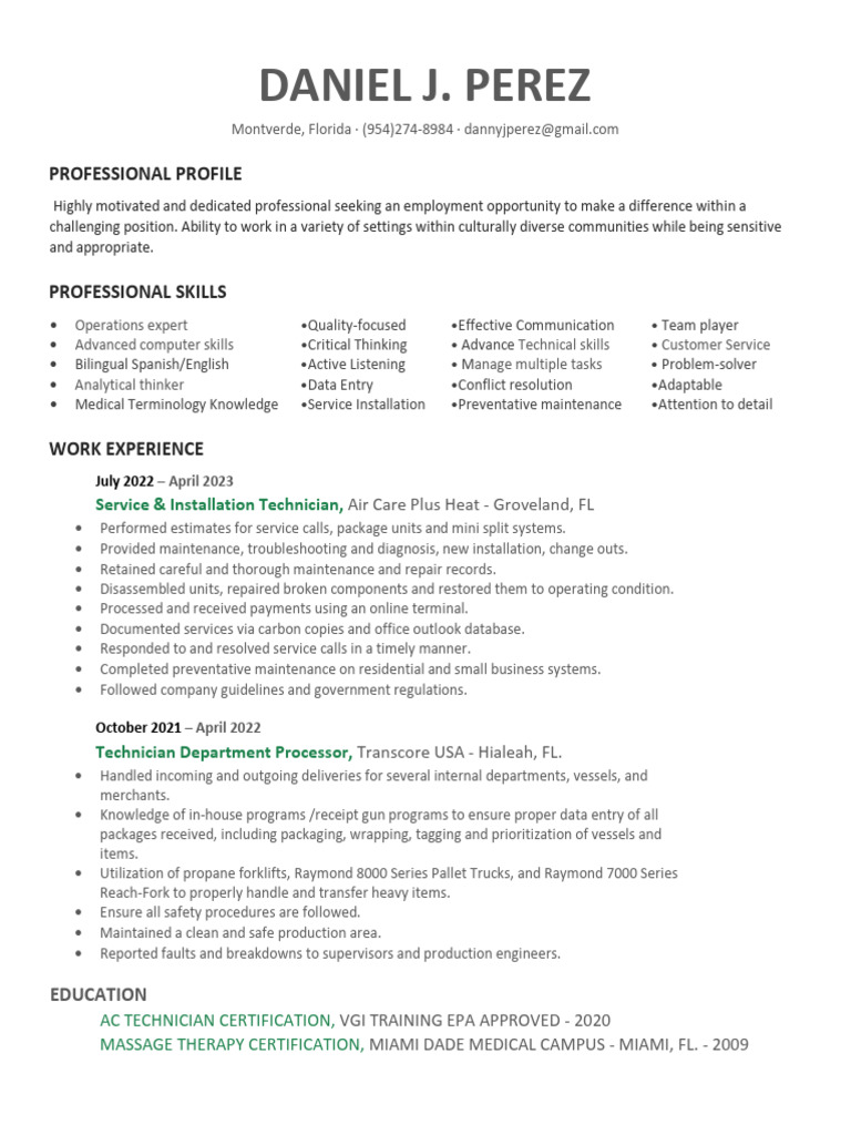 Daniel Perez - resume | PDF