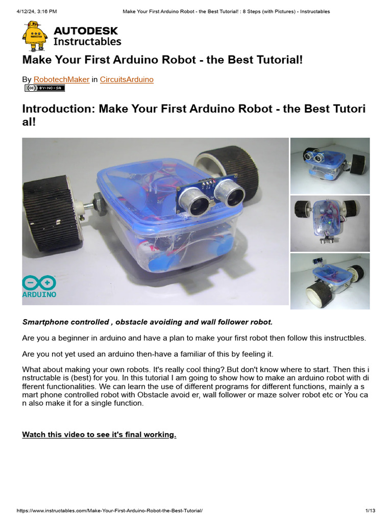 Make Your First Arduino Robot - The Best Tutorial! - 8 Steps (With ...