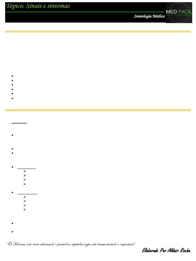 Sinais e Sintomas RIM | PDF