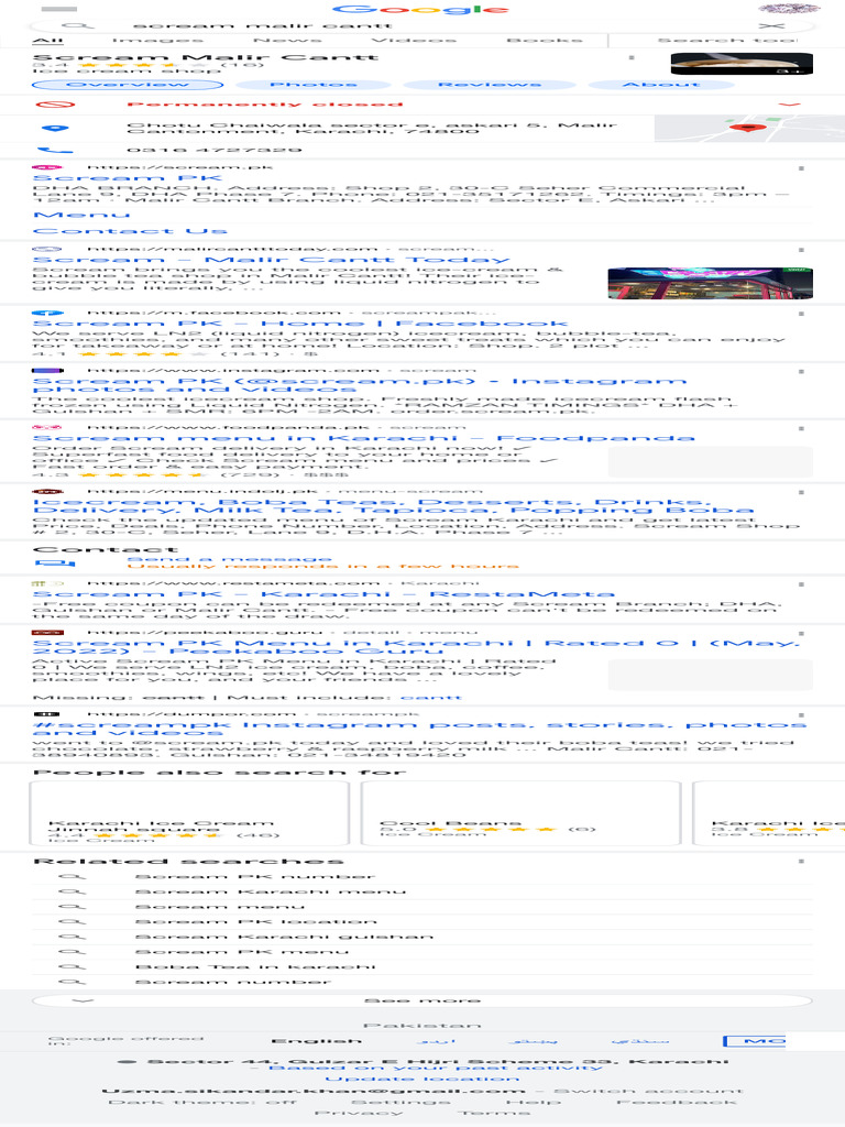 Scream Malir Cantt - Google Search | PDF