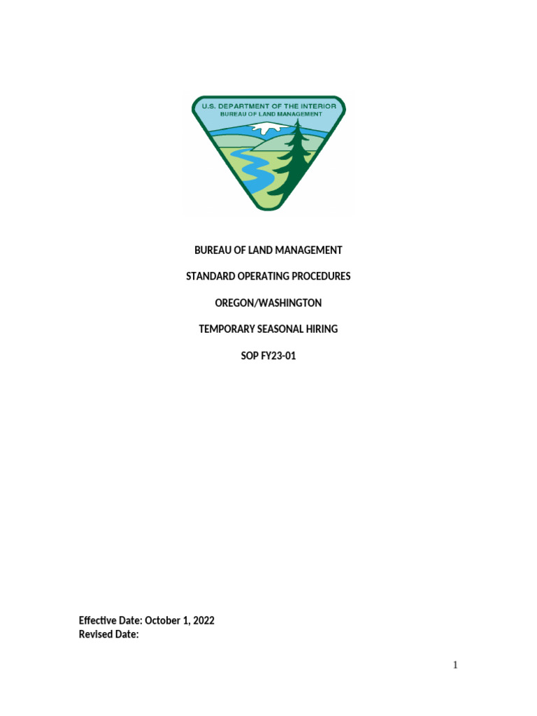 Sop 2023 Temp Seasonal Hire | PDF