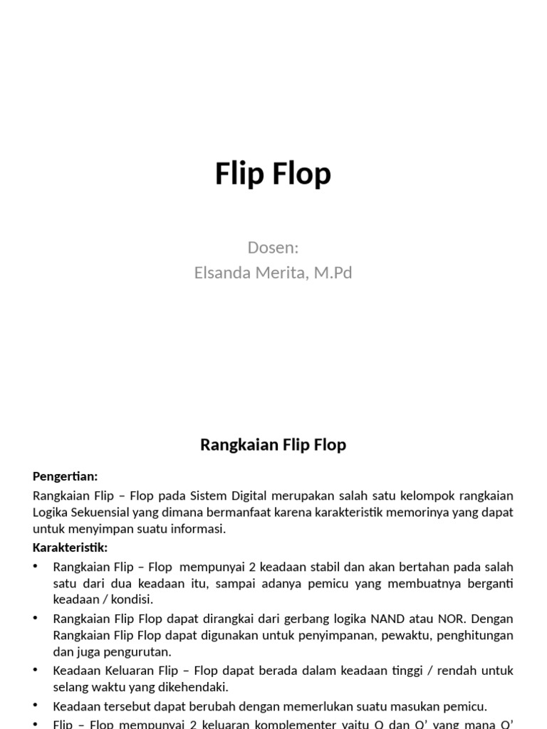 Flip Flop | PDF | Computer Data | Science & Mathematics