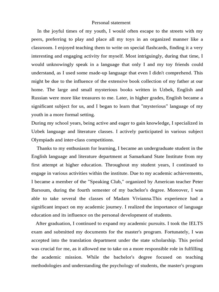 Personal statement | PDF