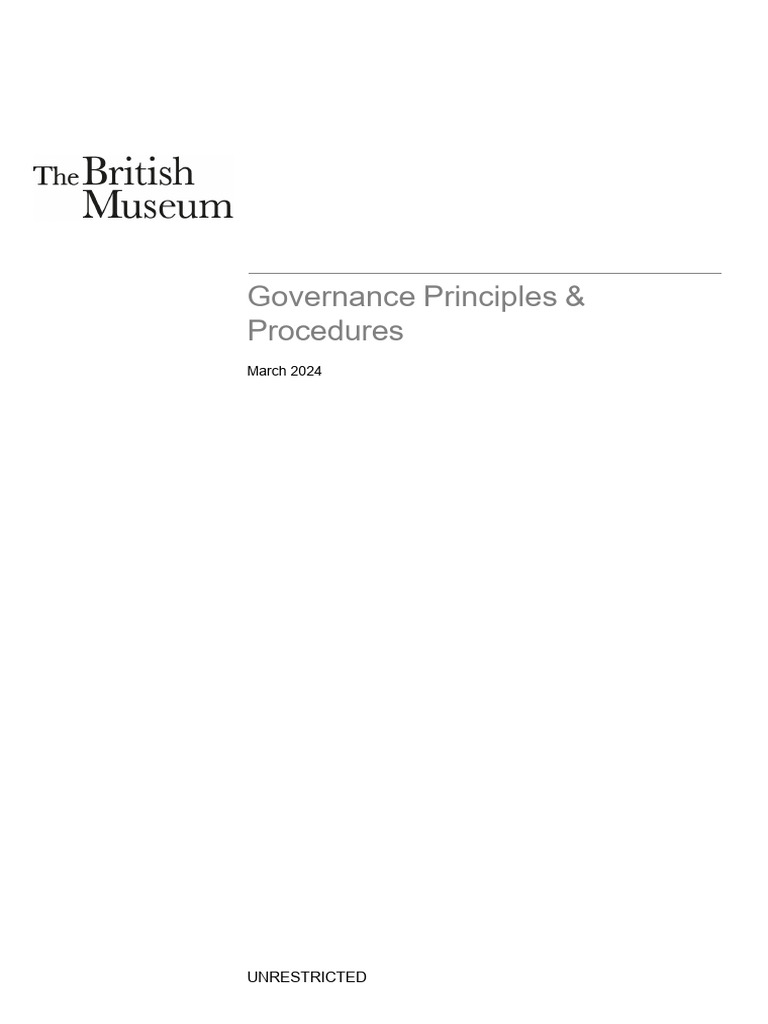 The British Museum Governance Principles and Procedures | PDF
