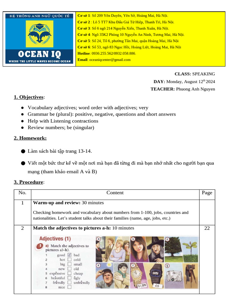 LP - SPEAKING - Unit 3 (Lesson 1) | PDF