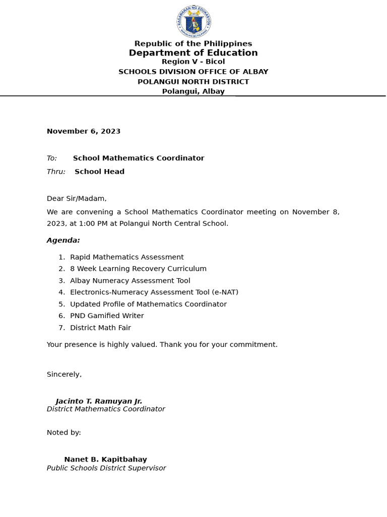 Math Letter | PDF