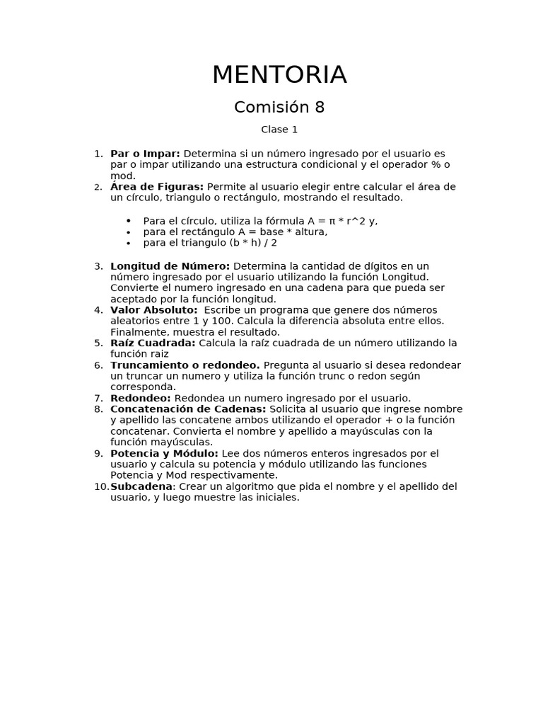 Ejercicios - Introduccion A PSeint | PDF