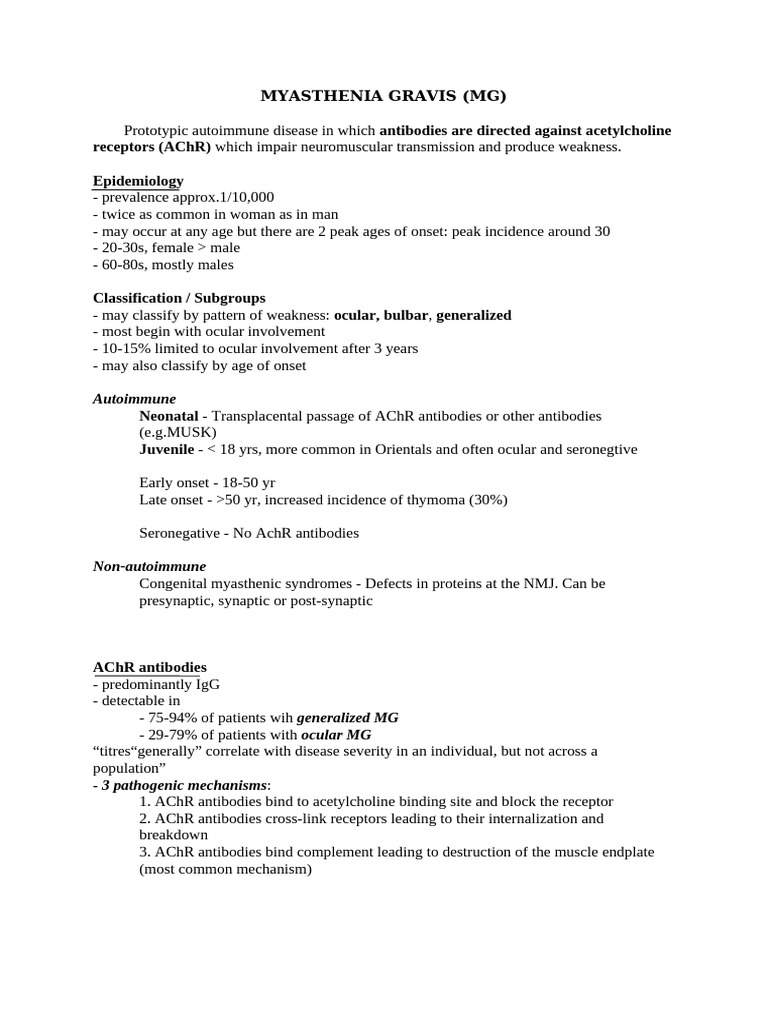 MYASTHENIA GRAVIS | PDF