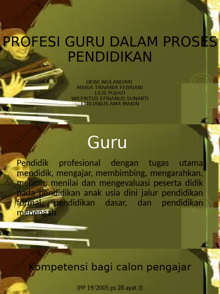 Profesi Guru Dalam Proses Pendidikan | PDF